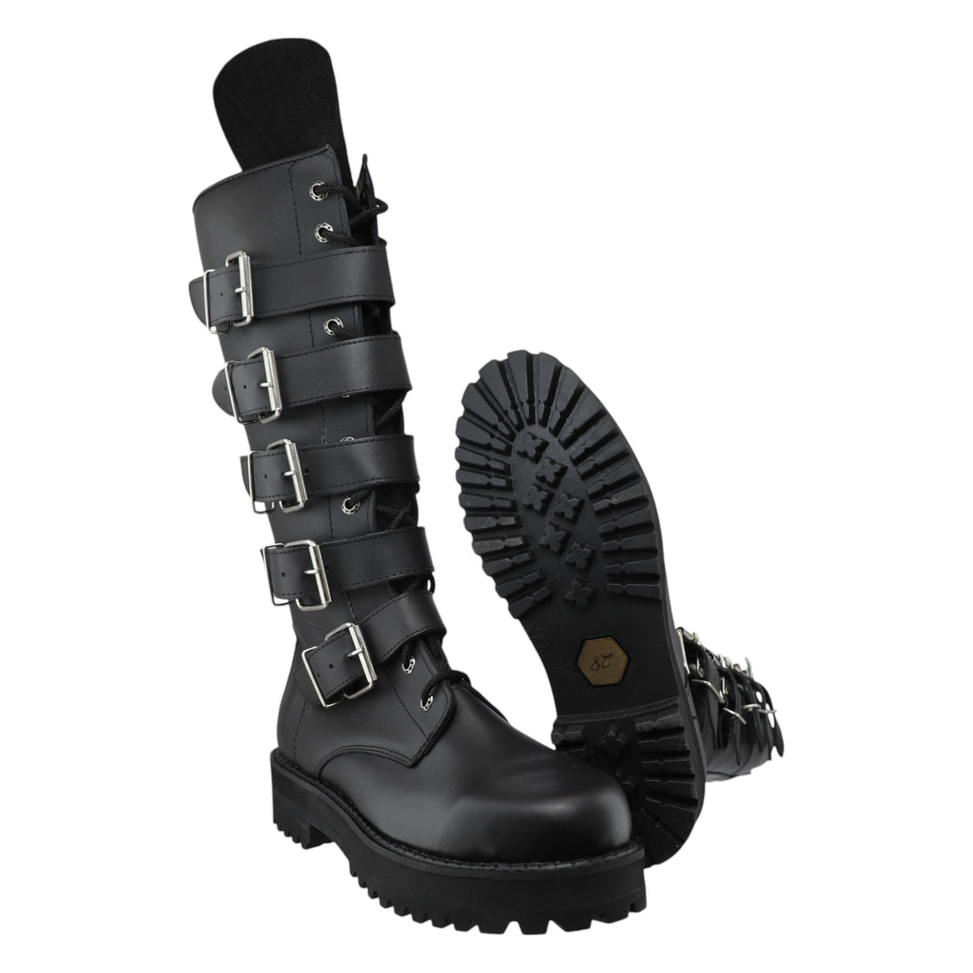 Botas Dark Punk Goticas 5 Hebilla Piel Cierre Altas Metal Dr – Bota el tio