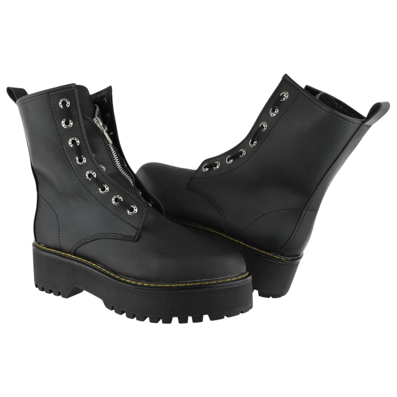 Botas Góticas Metaleras Punk Dark Veganas Cierre Lengua Suela Platafor ...