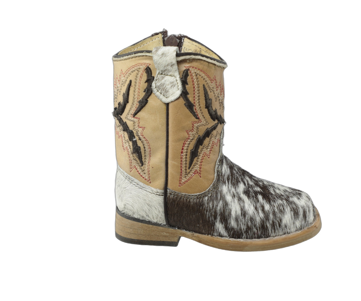 Botas Vaqueras Niño Piel Pelo Vaca Chatas Rodeo Cierre Hule – Bota el tio