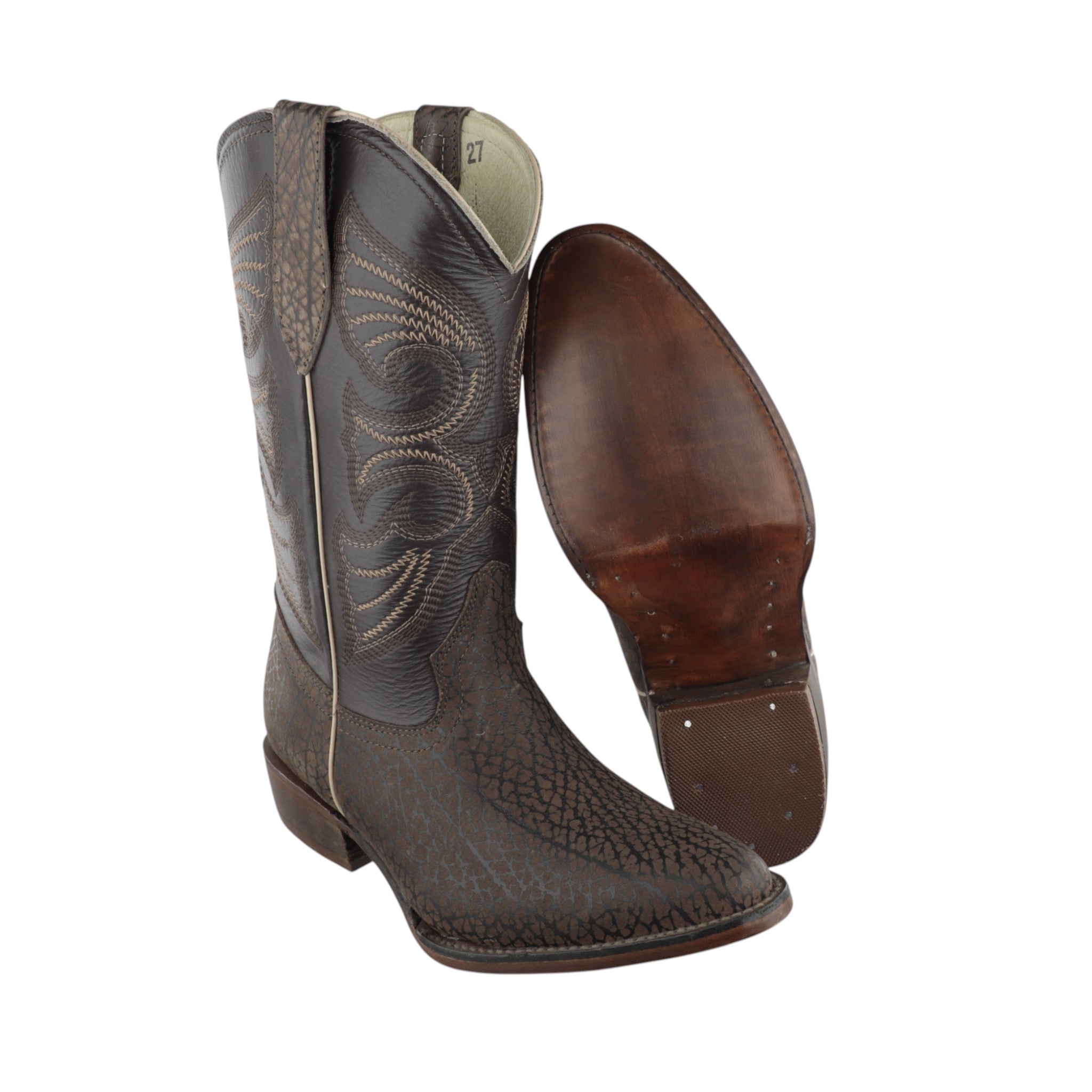 Bota Vaquera Piel Cuello de Toro Original Oval Suela Vaqueta – Bota el tio