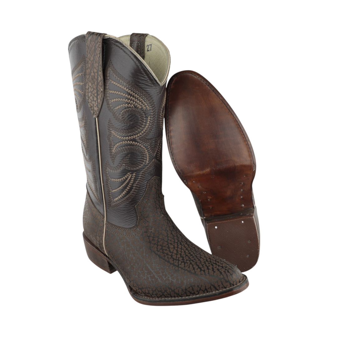 Bota Vaquera Piel Cuello de Toro Original Oval Suela Vaqueta – Bota el tio